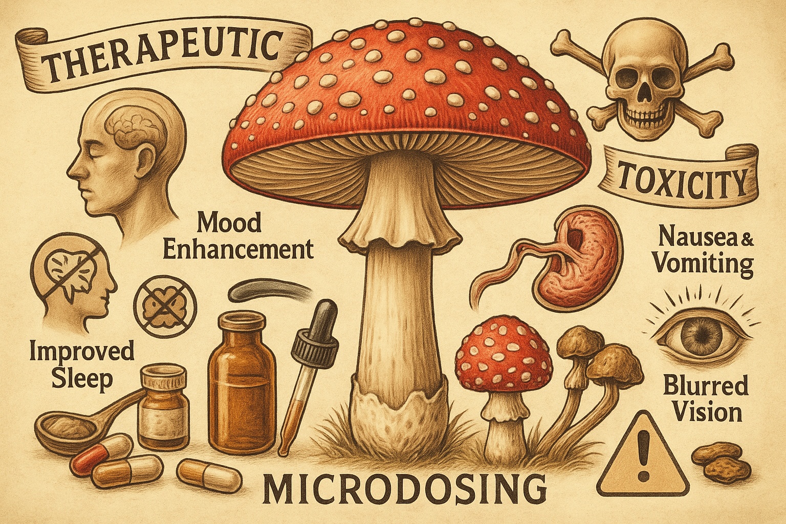 Microdosaggio di amanita muscaria: benefici e rischi
